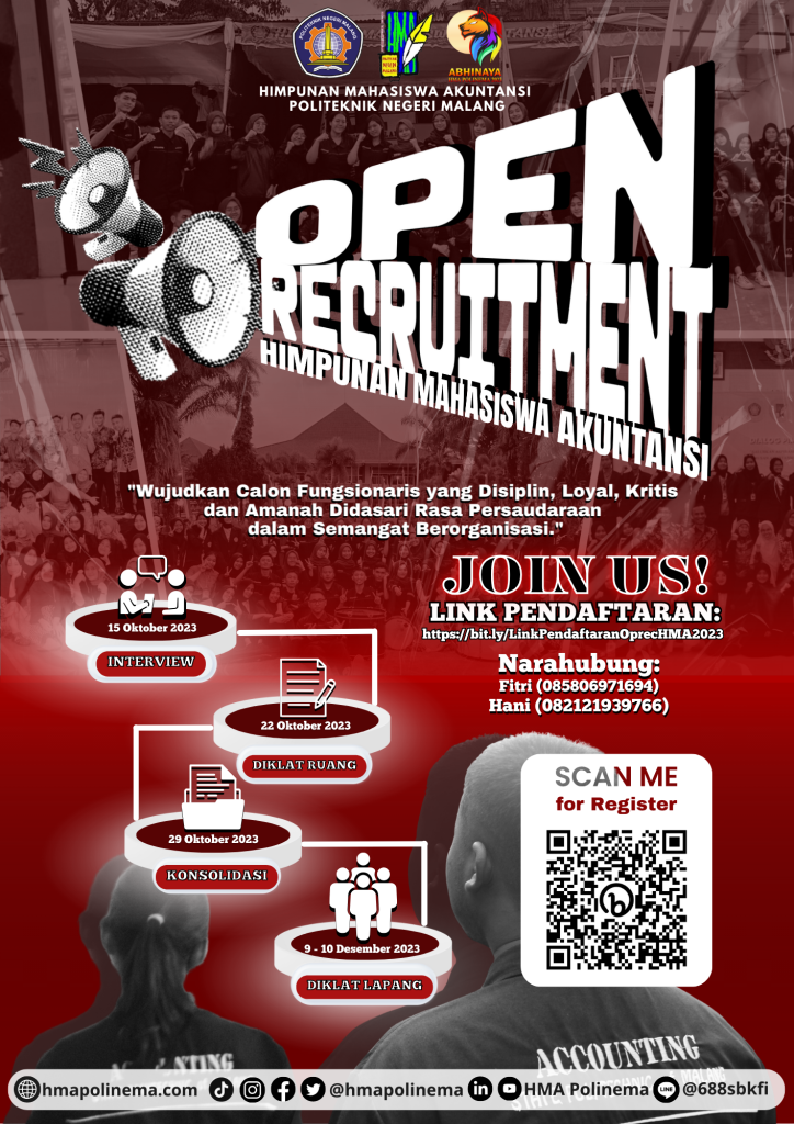 Open Recruitment (Oprec) HMA 2023 - Himpunan Mahasiswa Akuntansi